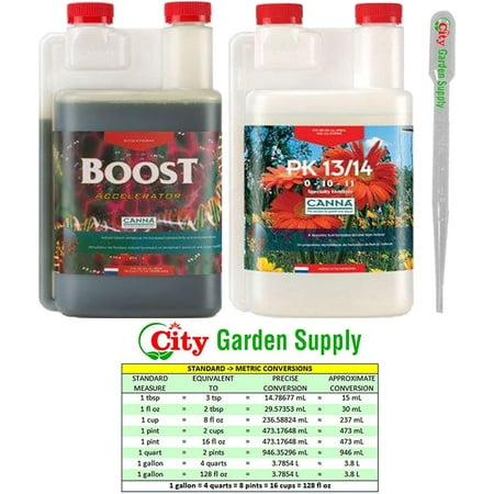 Canna Boost and Canna PK 13/14 Plant Additives Nutrient Bundle (250ml ...