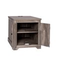 MINCETA End Tables with Charging Station,25" Farmhouse Wooden Sofa Side ...