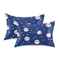 Baseball Blue Tile Pattern Pillow Case Standard Size Silky Satin Pillow ...