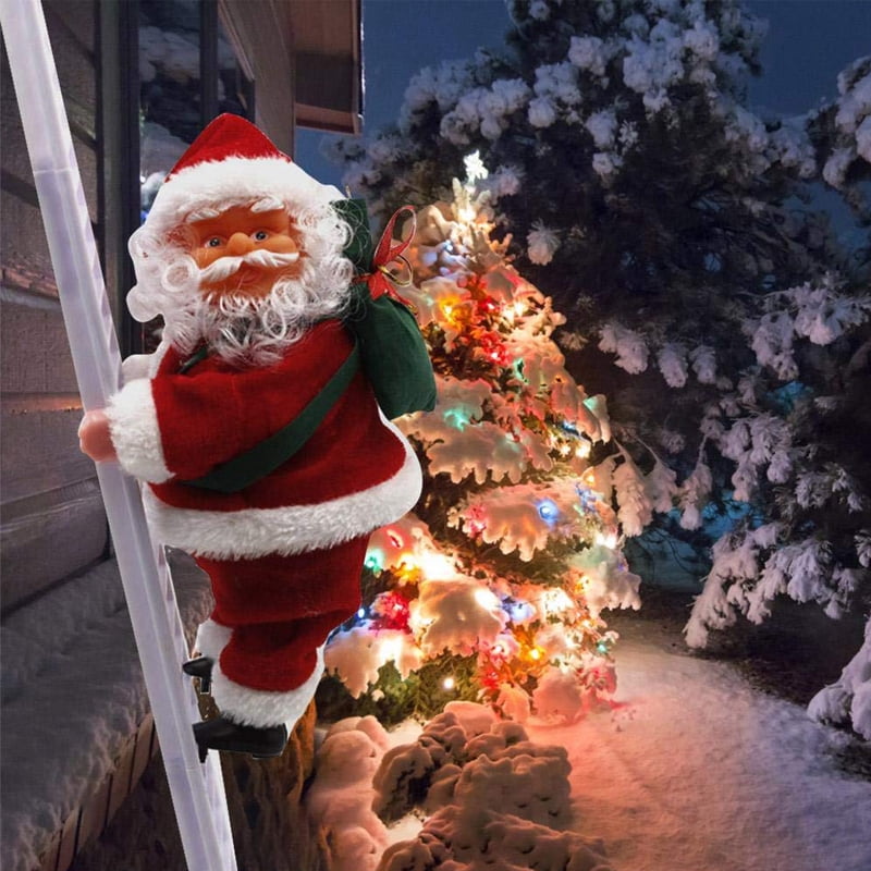Christmas Hanging Decoration Santa Claus with Music Electric Climb ...