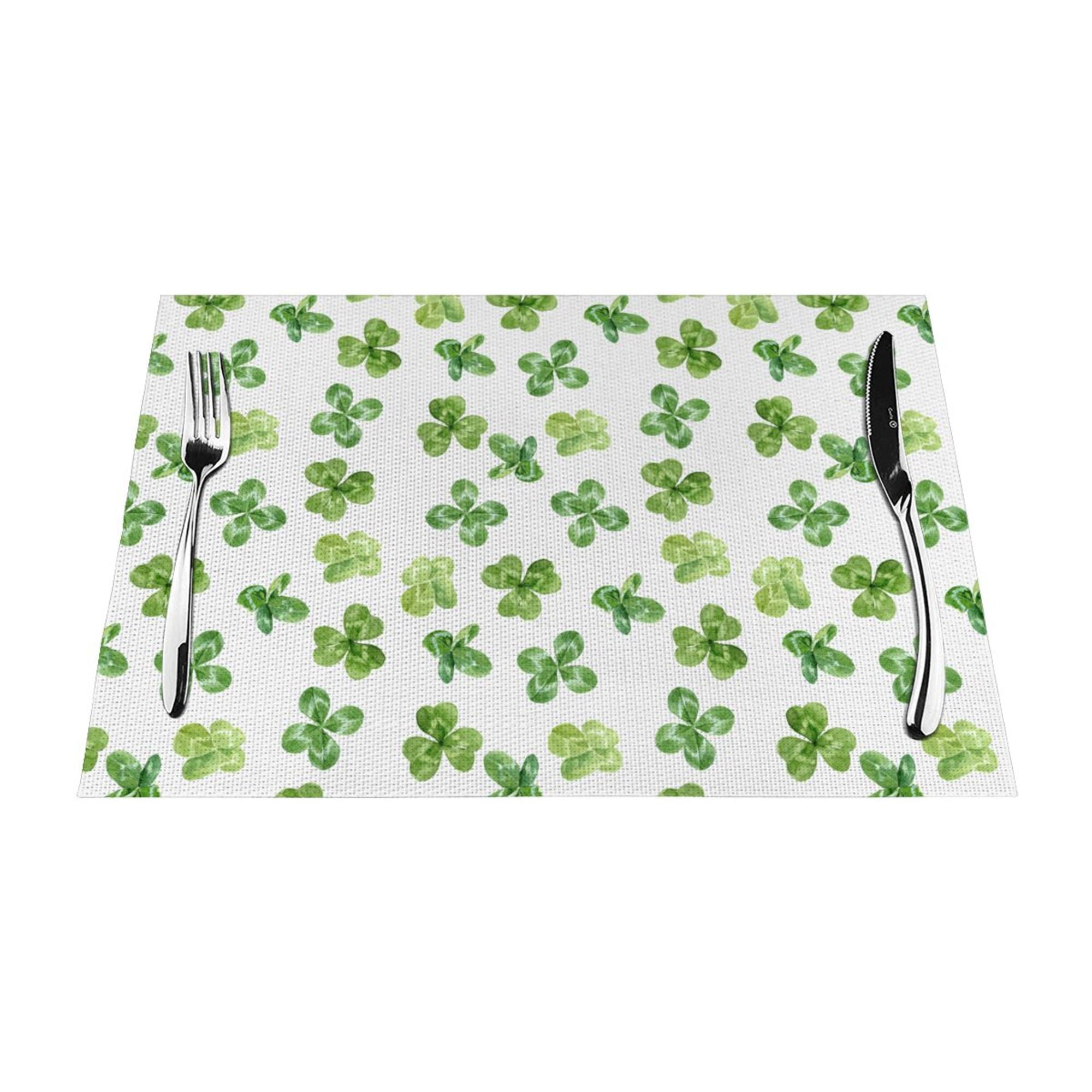 YFYANG Washable Heat-Resistant Placemats, 70% PVC/30% Polyester, Green ...