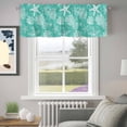 Coastal Starfish Coral Shell Valances for Windows Watercolor Marine ...