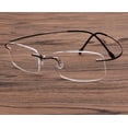 Agstum Flexible Optical Hingeless Gold Eyeglasses Titanium Rimless ...