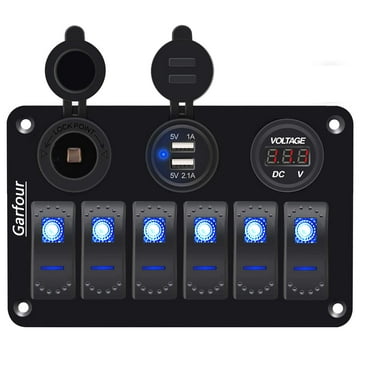 Nilight 6 Gang Rocker Switch Panel Waterproof Pre-Wired Aluminum Panel ...