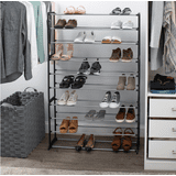 Simplify 10 Tier 50 Pair Shoe Organizer Rack in Black - Walmart.com