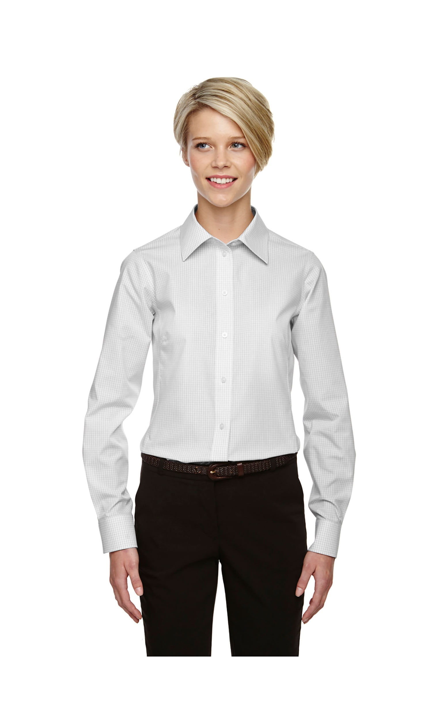 Devon & Jones Women's Crown Collection Gingham Check Shirt, Style D640W ...