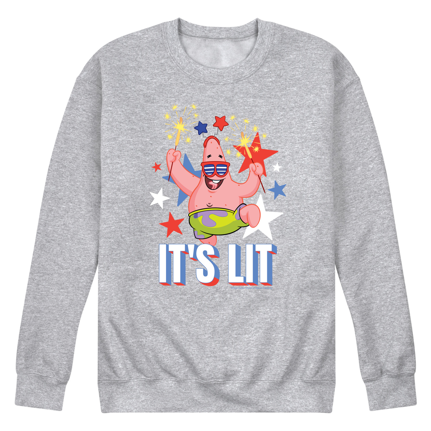 SpongeBob SquarePants - Lit Fireworks Patrick - Men's Crew Neck Fleece ...