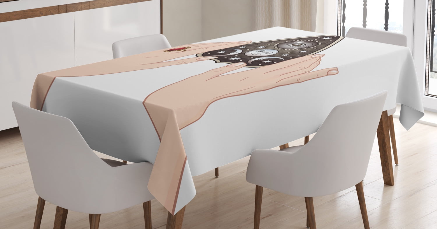 Ouija Board Tablecloth, Hand Drawn Mystifying Oracle Planchette in ...