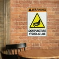 Warning Skin Puncture Hydrolic Line Sign Outdoor, Uv Printed Rust Free ...