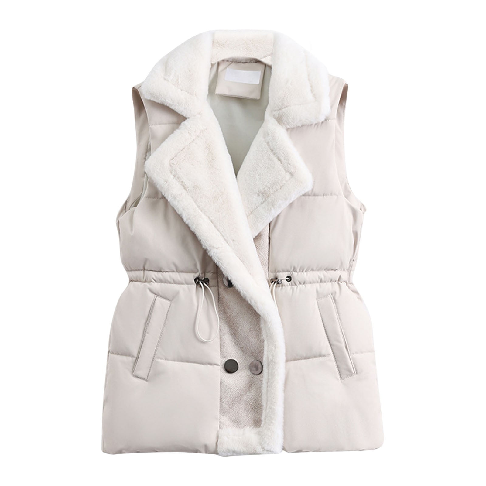 Click here for Wrkekc Faux Fur Vests For Women Solid Color Sleeve... prices