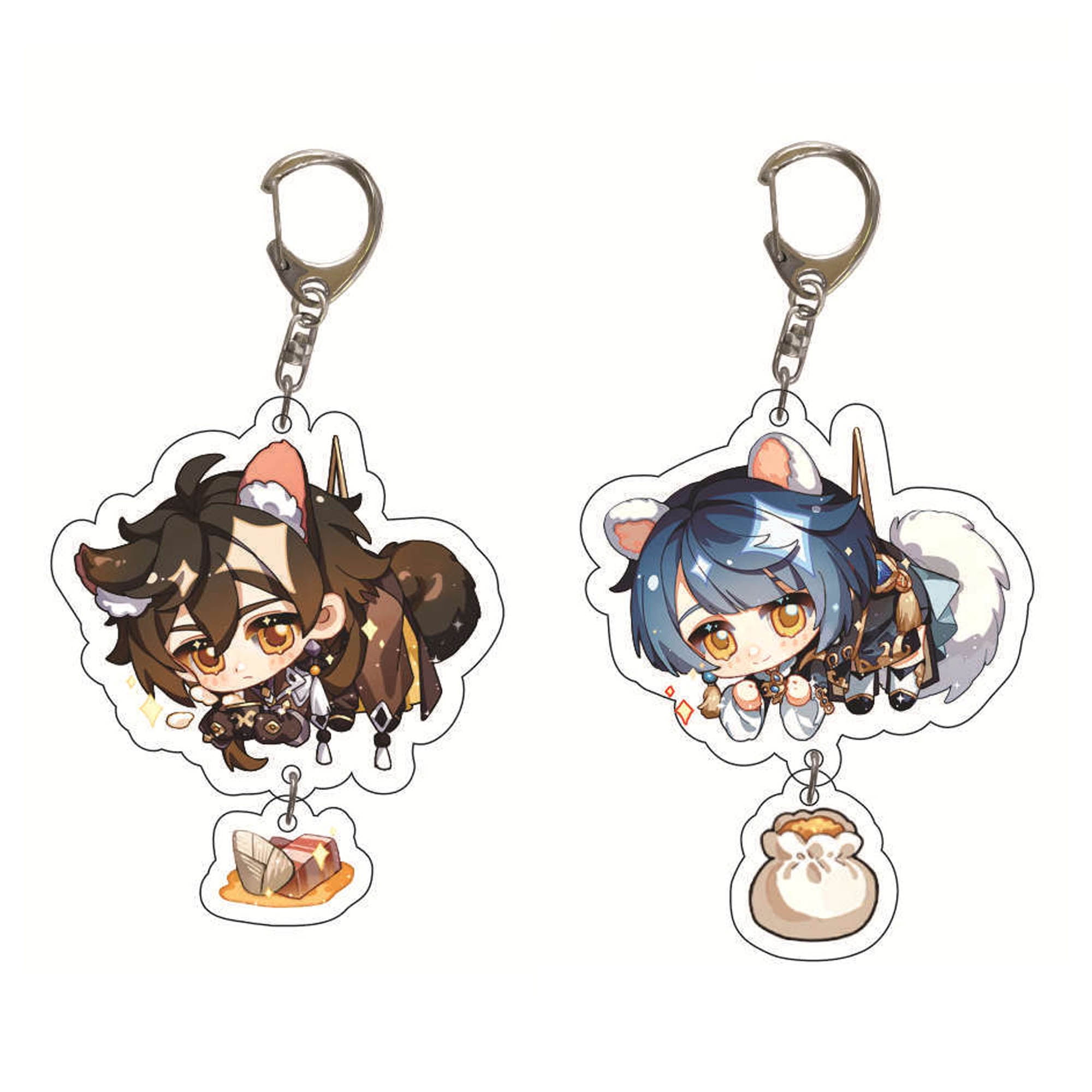 ZILEFSILK 2PCS Anime Game Genshin Impact Cute Xingqiu Zhongli Acrylic ...