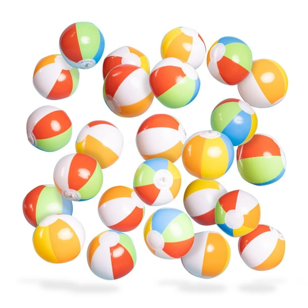 Top Race 25 Pack of 5 Inch Mini Beach Balls - Inflatable Small Beach ...
