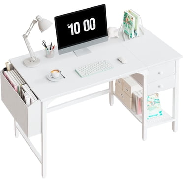 Dextrus 31" Computer Desk with Monitor Stand & 3 Drawers, Modern Small ...