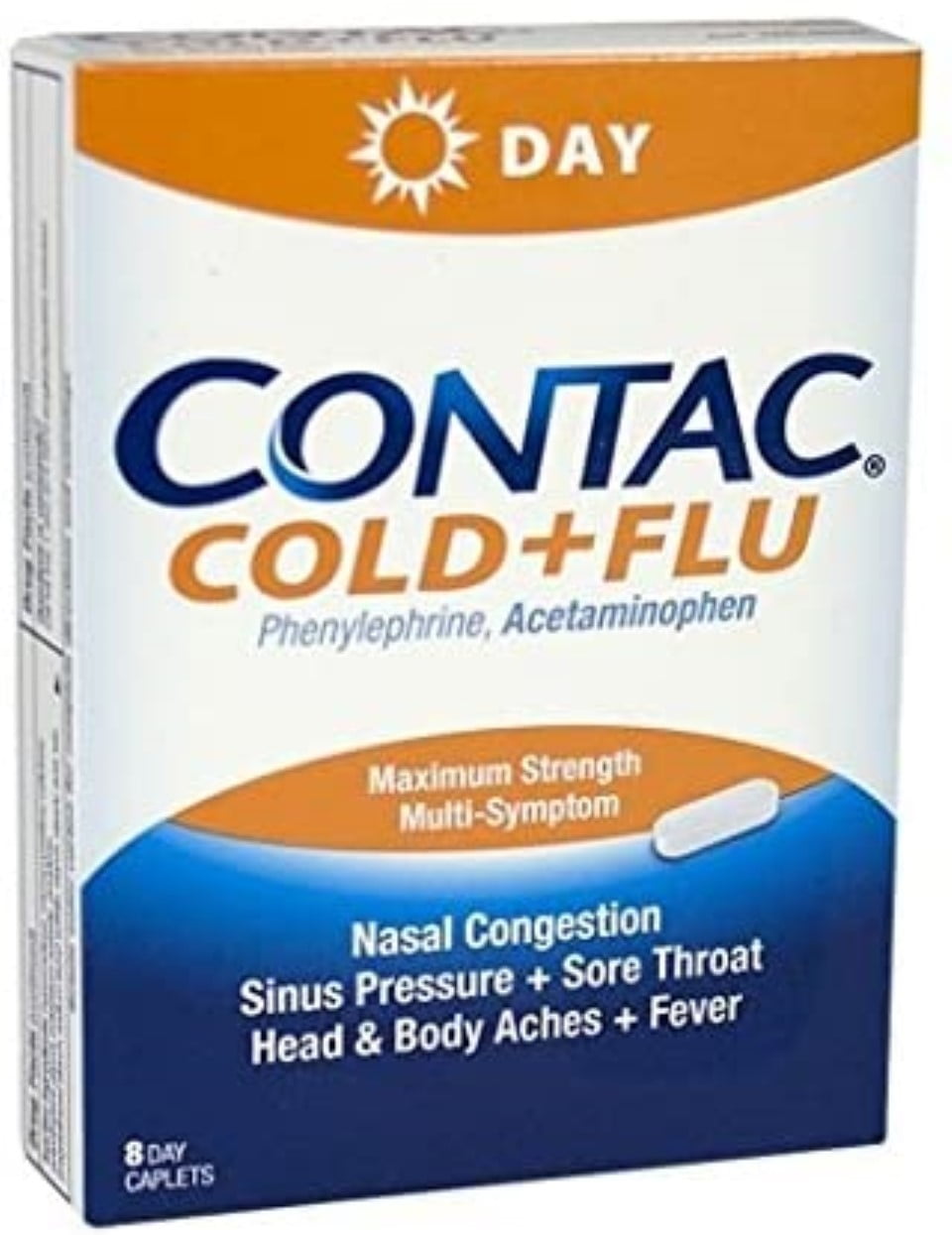 Contac Cold + Flu Caplets Day 8 Caplets - Walmart.com