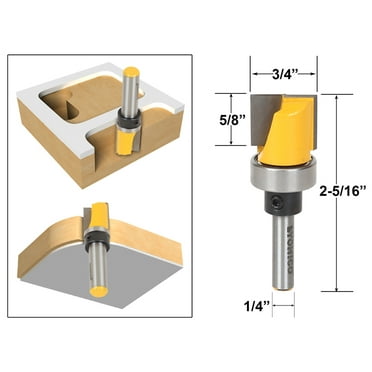 Yonico Round-Nose Template Router Bit - 3/4" W X 5/8" H - 1/4" Shank ...