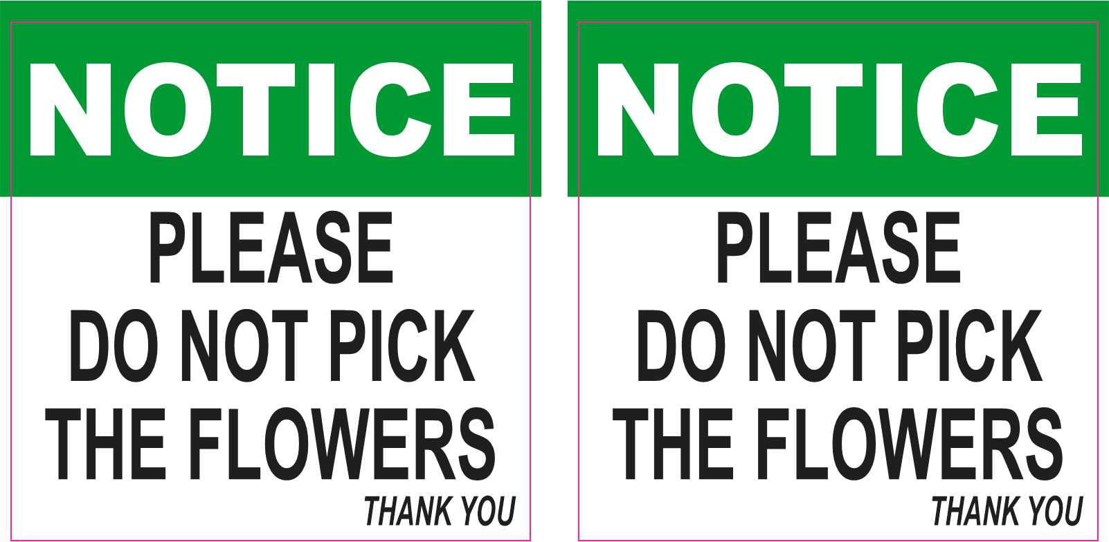 StickerTalk Do Not Pick the Flowers Vinyl Stickers, 1 sheet of 2 ...