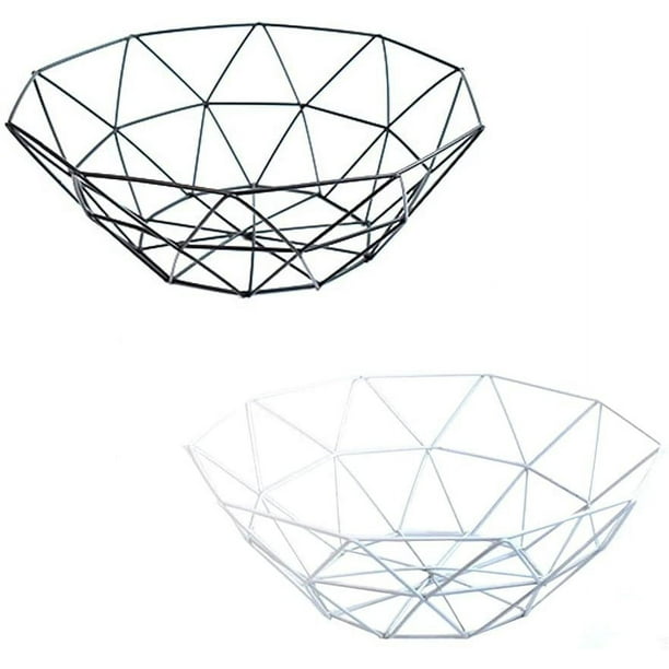 Pieces Geometric Metal Fruit Bowl, Geometric Decorative Fruit Basket ...