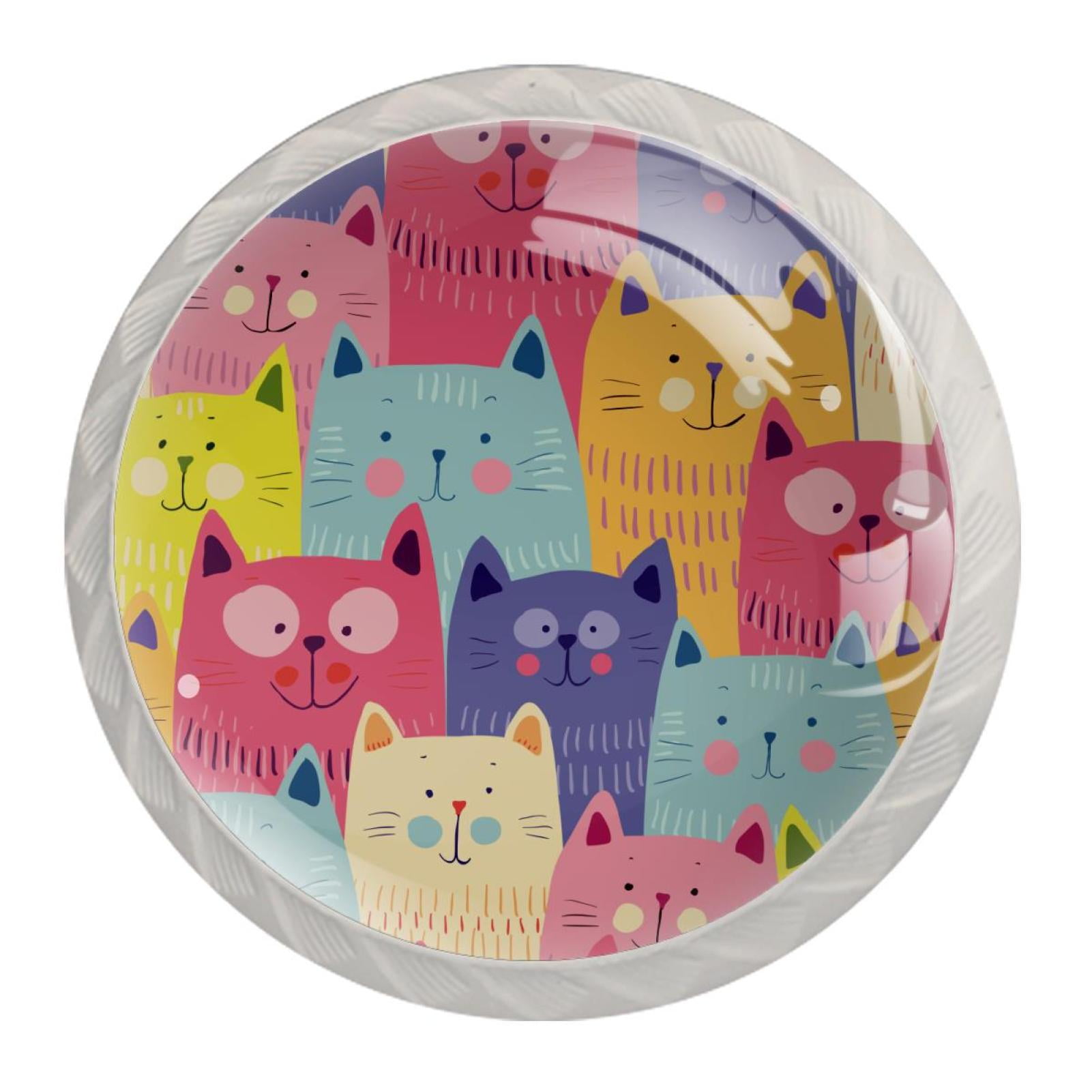 4 Pcs Cats Kitty Knobs for Kitchen Cabinet Cupboard Dresser Bookcase ...