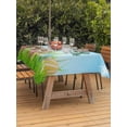 60x102 Inch Outdoor Tablecloth with Umbrella Hole Zipper Rectangle Blue ...
