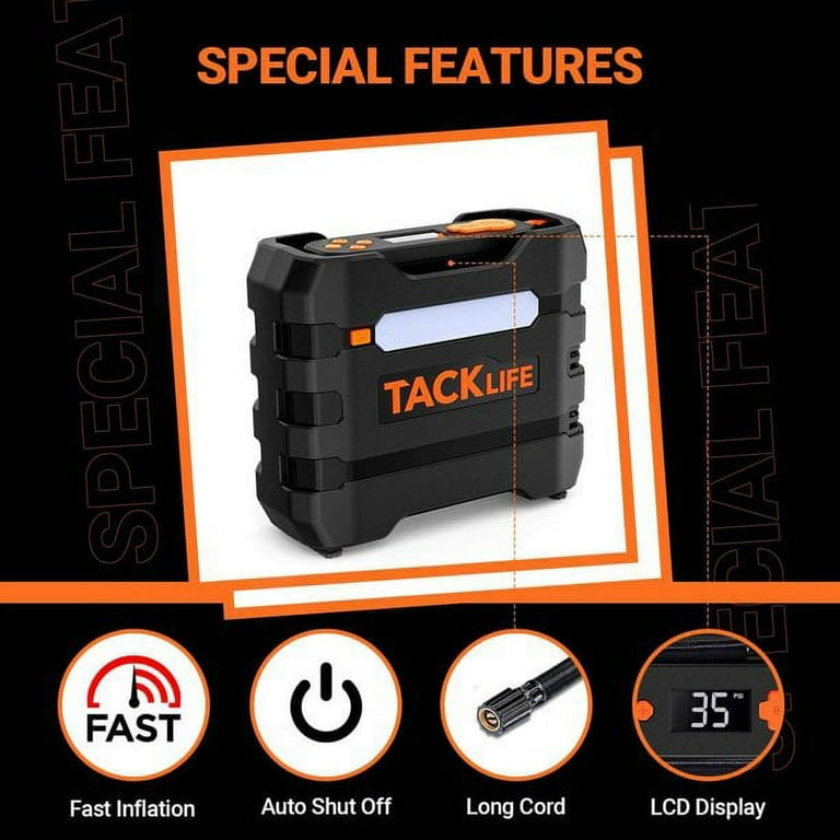 Tacklife A6 Car Tire Inflator 12V DC Portable Air Compressor