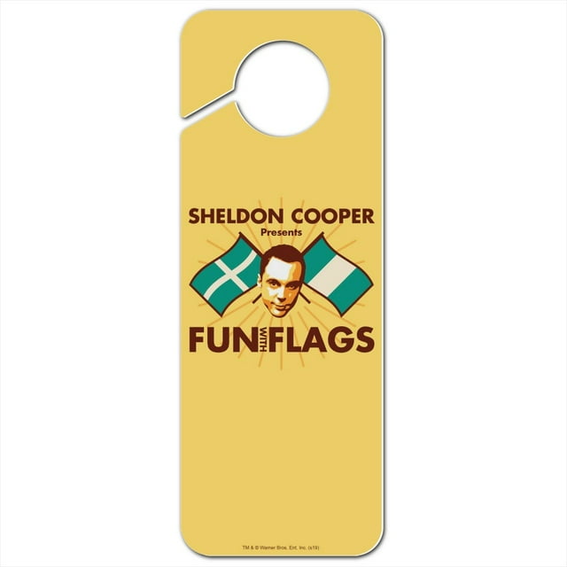 Big Bang Theory Sheldon Cooper Fun with Flags Plastic Door Knob Hanger ...