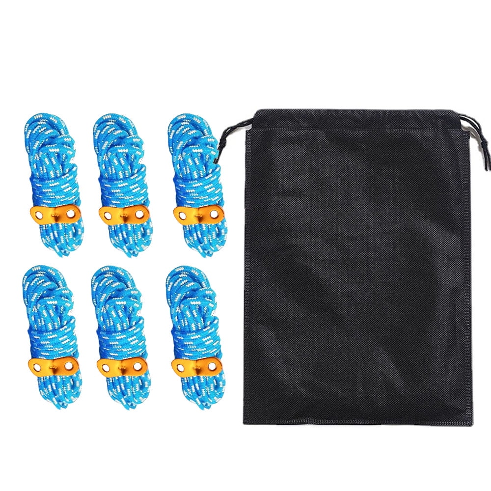 6 Pack 5mm Outdoor Guy Lines Tent Cords Camping Rope with Adjuster ...