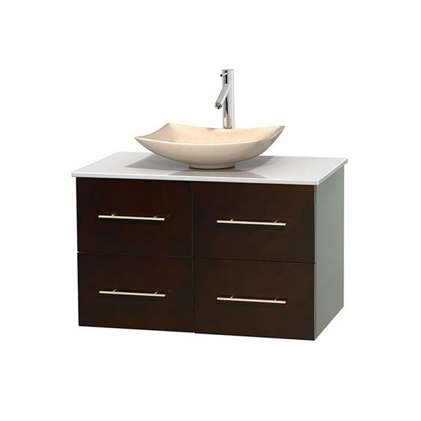 Wyndham Collection Centra 36 inch Single Bathroom Vanity in Espresso ...
