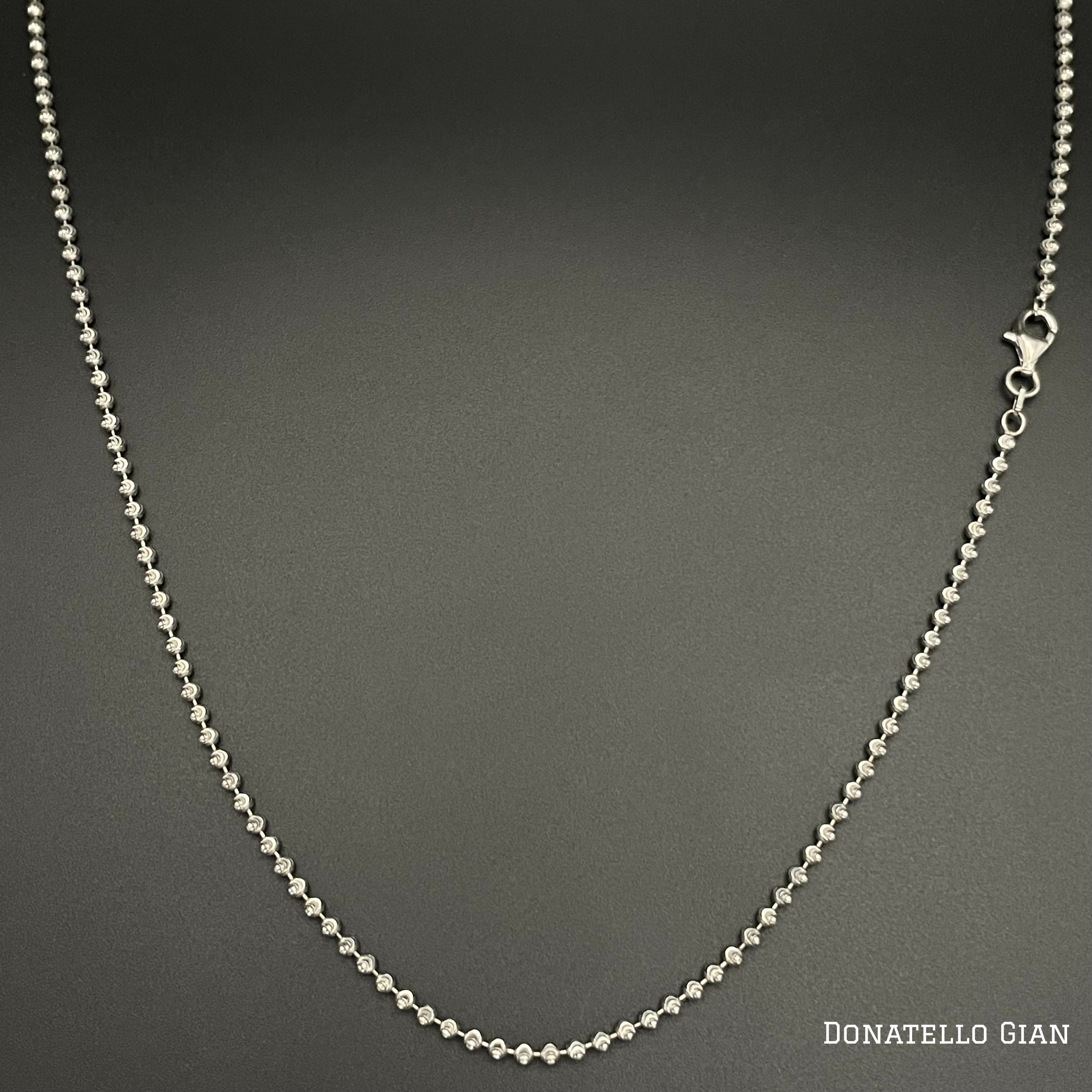 Sterling Silver 925 Bead Ball Chain 2MM, 16"-24", Diamond Cut Bead Ball ...