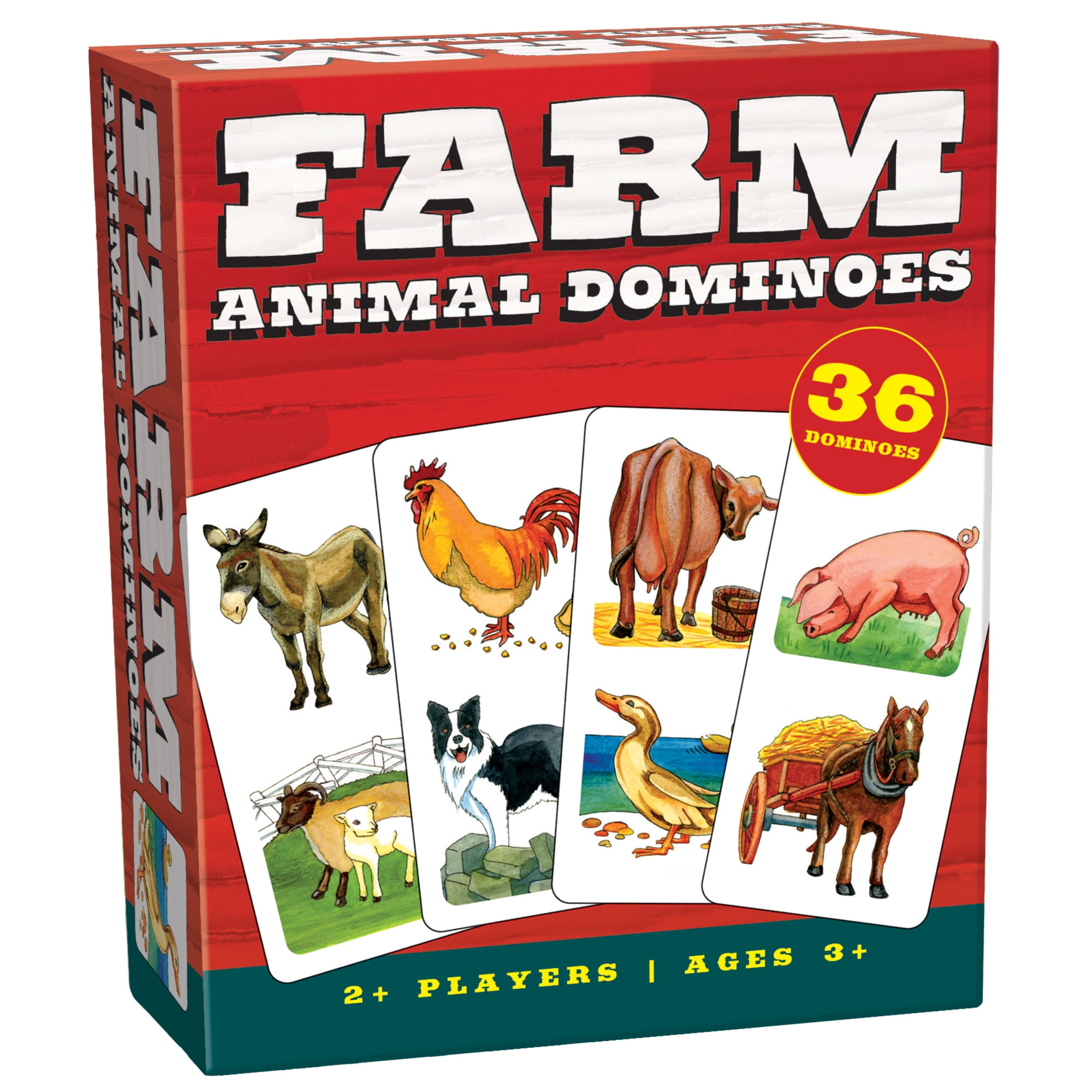 Farm Animal Dominoes - Outset Media, Classic Matching Card Game, No ...