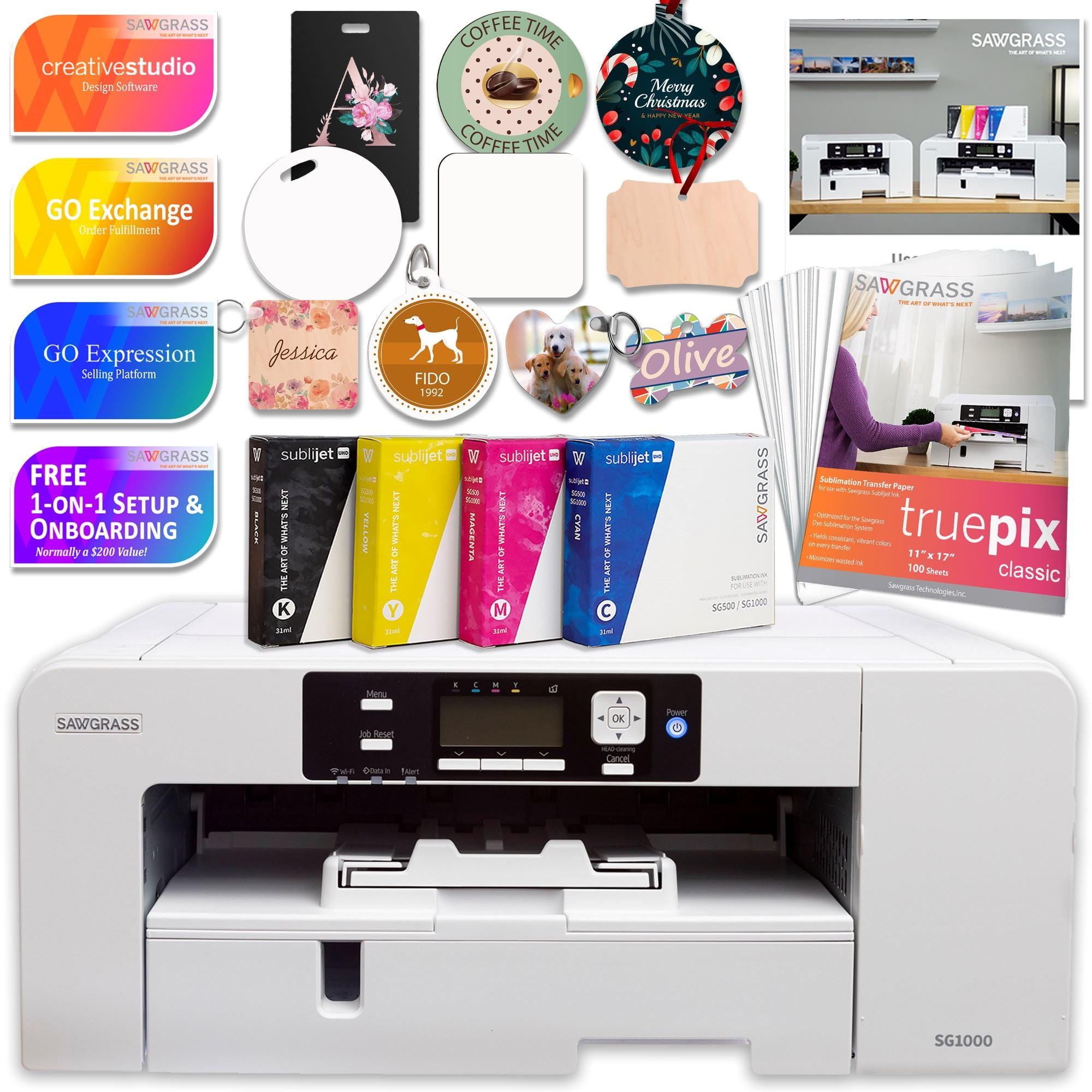 Buy Sawgrass UHD Virtuoso SG1000 Sublimation Printer, Ink, Paper ...