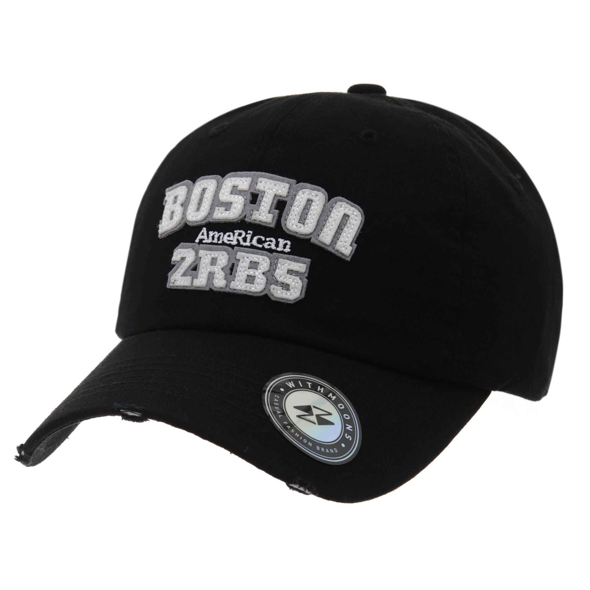 WITHMOONS Vintage Baseball Cap Boston Embroidery Hat Distressed CR1770 ...