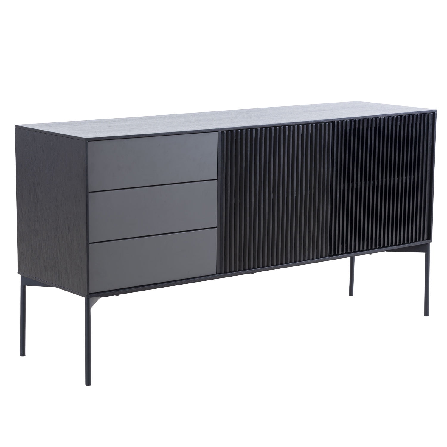 Sideboard Cabinet with 3 Drawers & 2 Doors,Modern Kitchen Buffet ...
