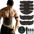 EMS Abs Stimulator Muscle Abdominal Toner Trainer Belt Fitness Workout ...