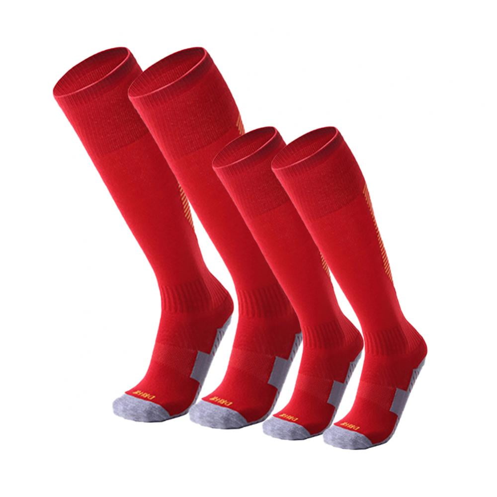 Adult/Kids Soccer Socks 2 Pairs Knee High Tube Socks Towel Bottom ...