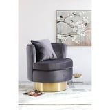 Meridian Furniture Kendra Cognac Velvet Swivel Accent Chair - Walmart.com
