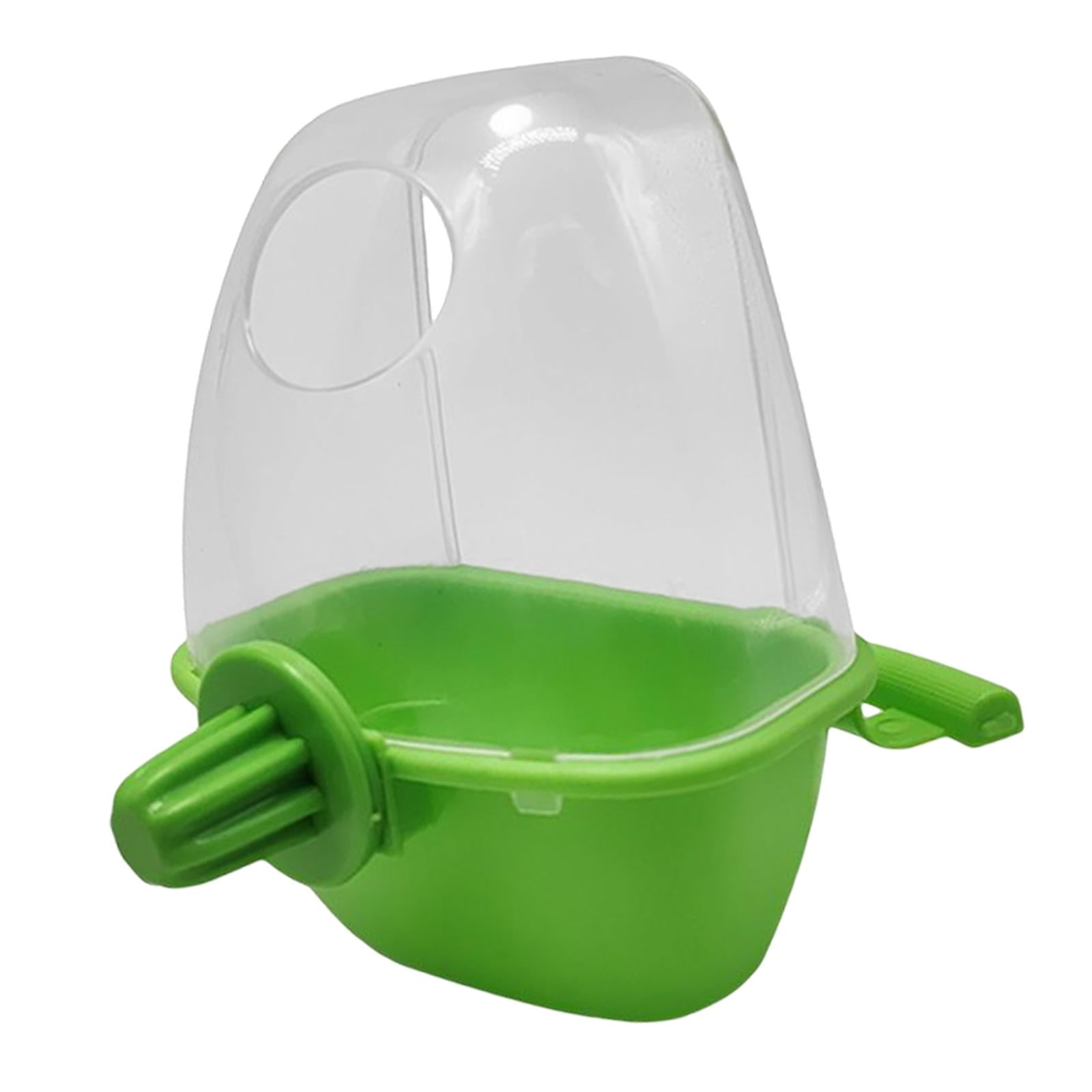 Bird Cage Feeder Parrot Water Bowl Feeding Drinker with Perch Budgie ...
