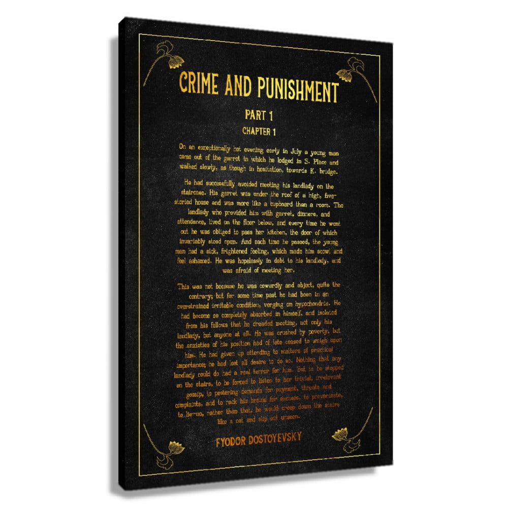 Crime And Punishment Fyodor Dostoyevsky Book Quotes Wall Art Prints ...