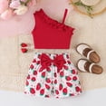 KPOPLK Toddler Girls Clothes Summer Short Set Outfit Tie Knot Shoulder ...