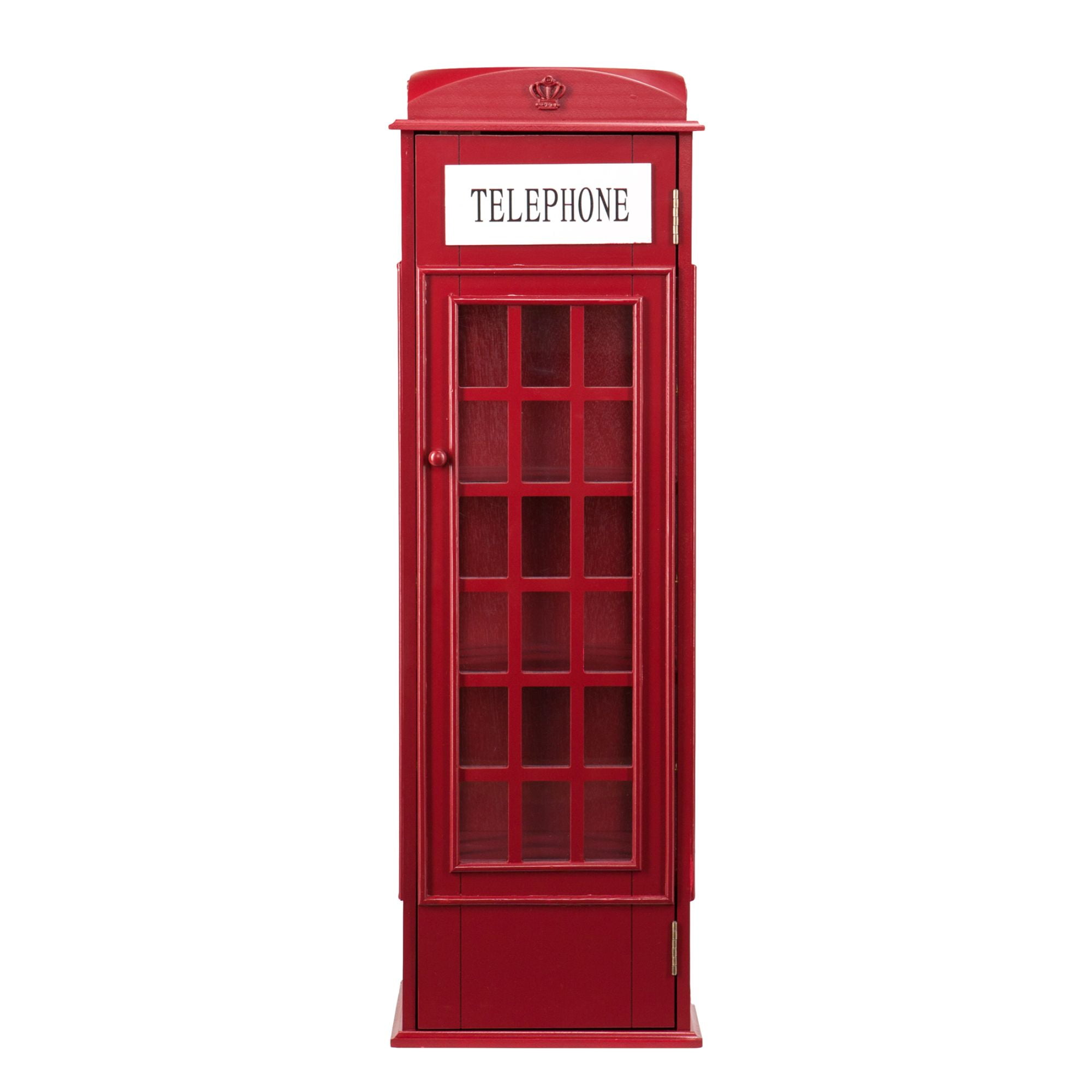 44.75" Red and White Contemporary Phone Booth Storage Cabinet - Walmart.com