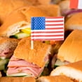 50pc Mini American Flag Toothpicks Party Cupcake Decoration Sandwich ...
