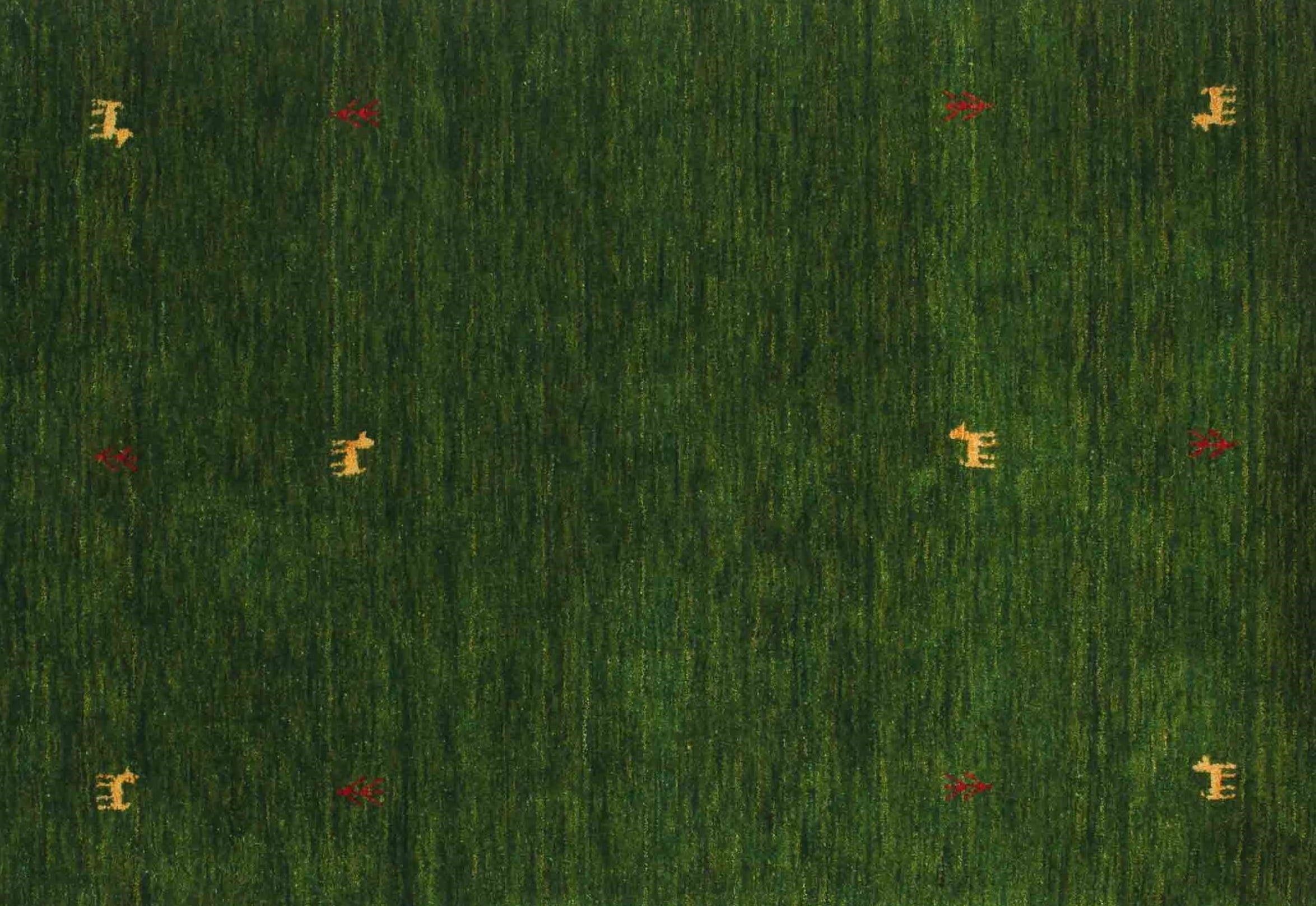 Ahgly Company Indoor Rectangle Contemporary Dark Forest Green Abstract ...