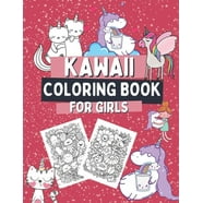 Kawaii Coloring Book for Kids age 4-8: Over 50 cute and easy kawaii ...