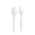 Great Value Disposable Plastic White Forks and Spoons, 120 Count ...