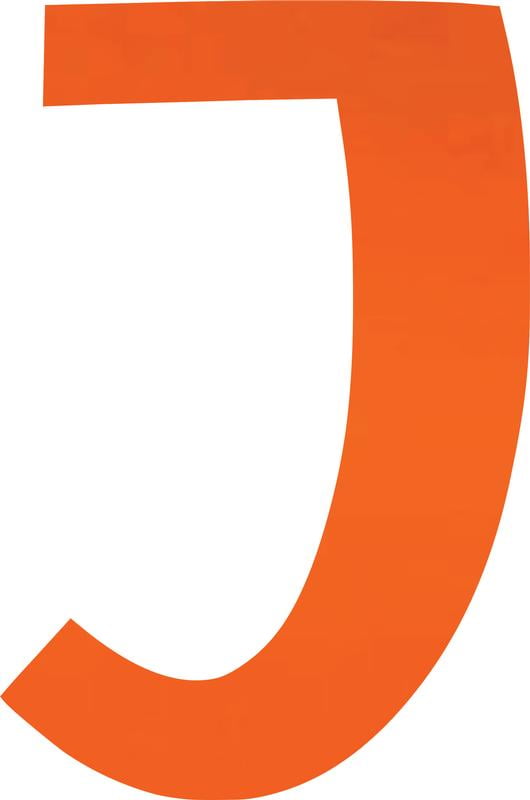 Acrylic Letter J Blank Craft, 8'' Tall Fluorescent Orange Custom Wedding Reception Signage, DIY ...