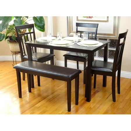 SK New Interiors Dining Kitchen Set of Rectangular Table and 3 Wood ...