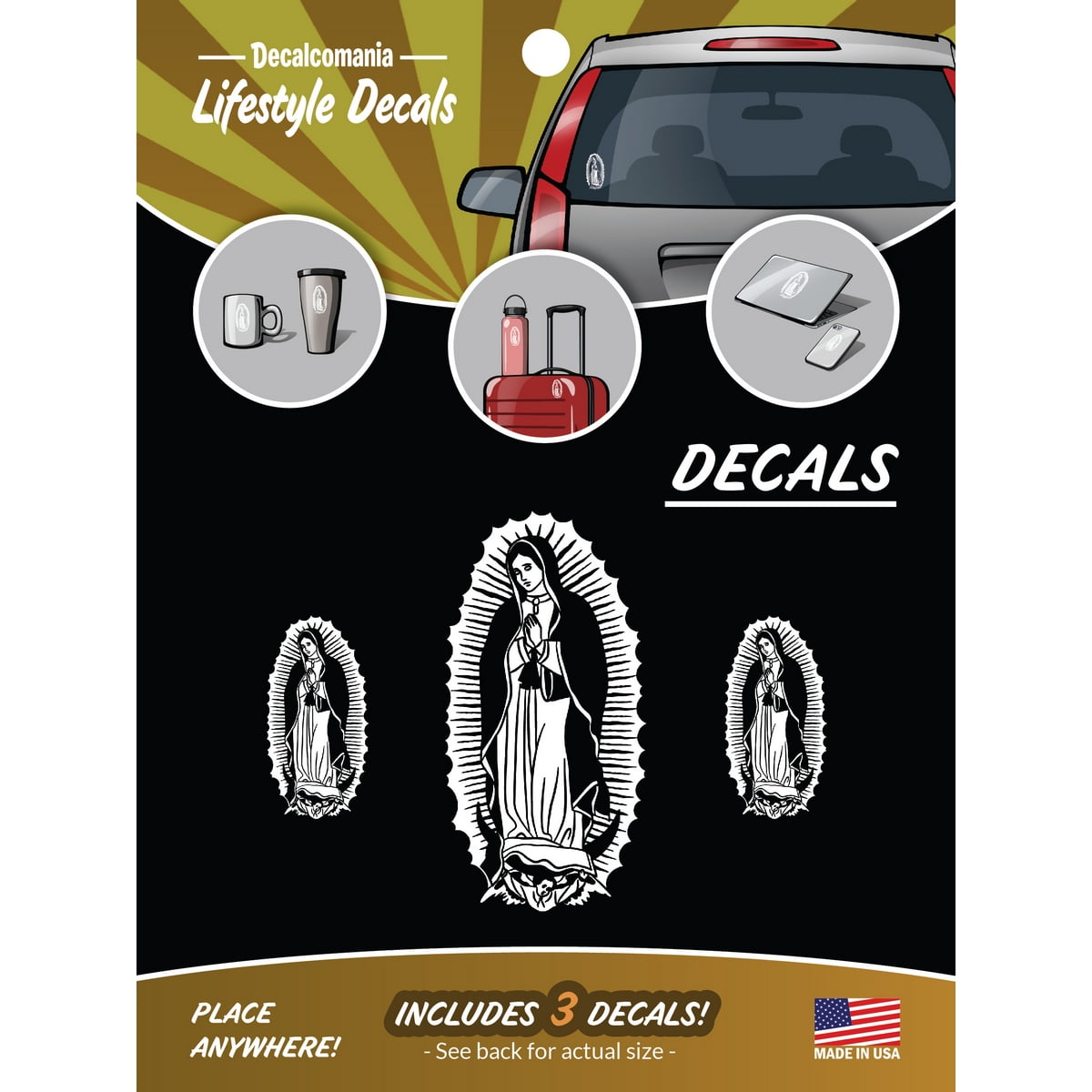Our Lady of Guadalupe Stickers for Car Truck Tablet Tumbler - Set of 3 ...