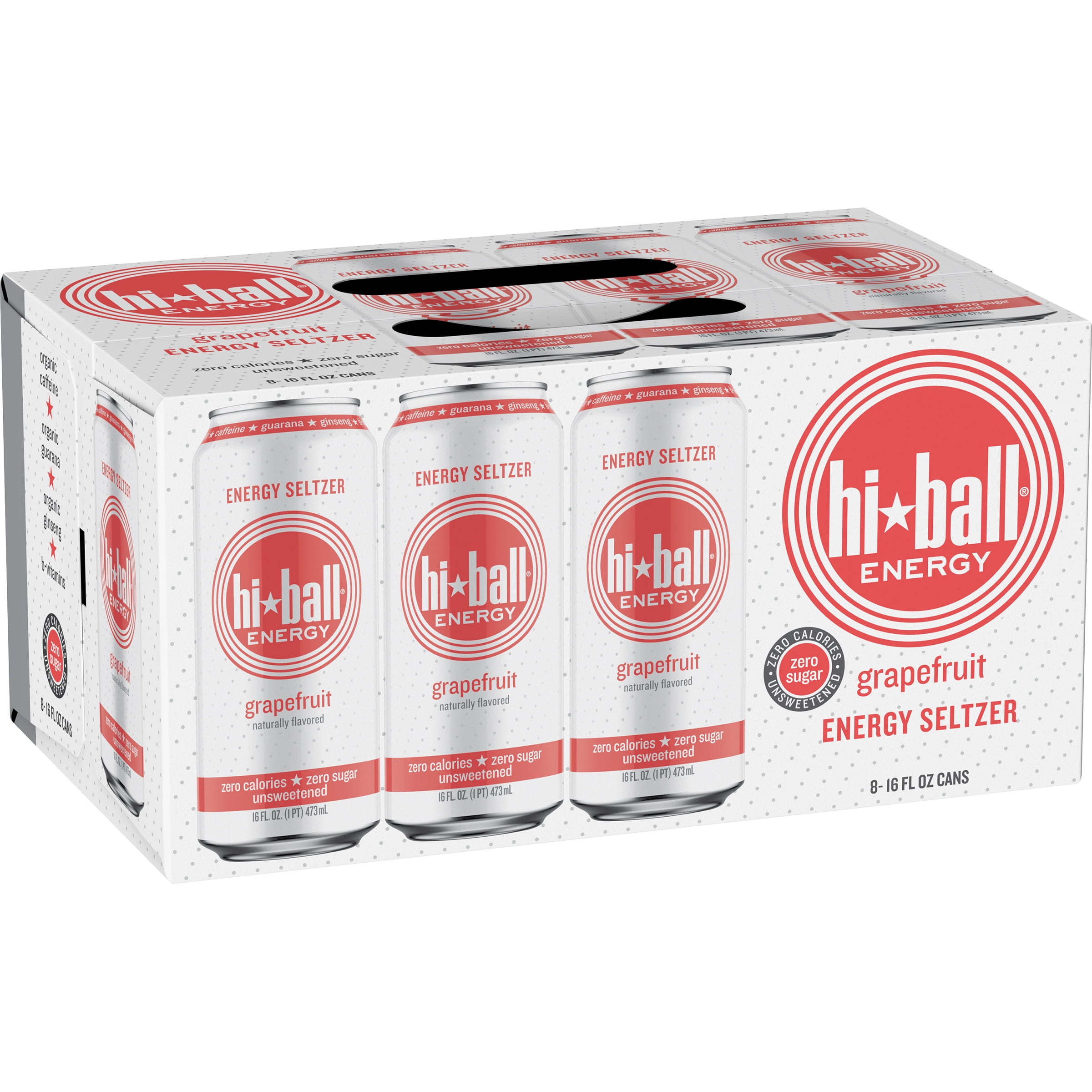 Hiball Energy Grapefruit Sparkling Energy Water, Zero Sugar and Zero Calorie Energy Drink, 16 ...