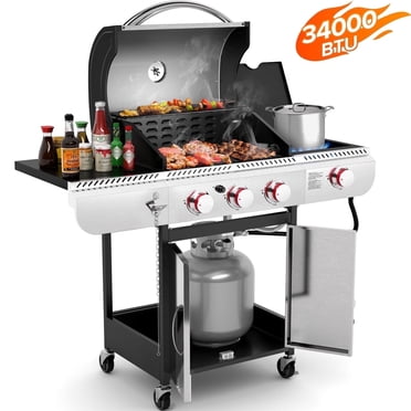 SKOK Outdoor Foldable 3 Burners Propane Griddle-31.5'' Portable Flat ...