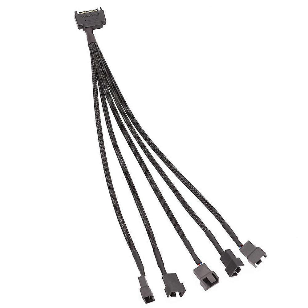 15-Pin SATA to 5 Fan Adapter Cable SATA to 3 Pin/4 Pin PMW PC Case Fan ...