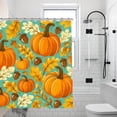 Autumn Pumpkin Pattern Print Shower Curtain,Cloth Fabric Waterproof ...
